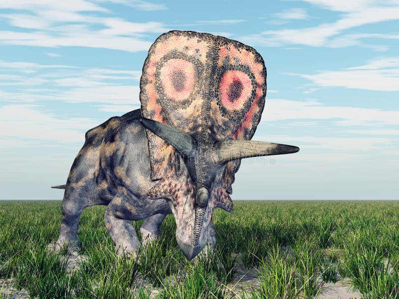 Dinosaurio de Torosaurus stock de ilustración. Ilustración de ...