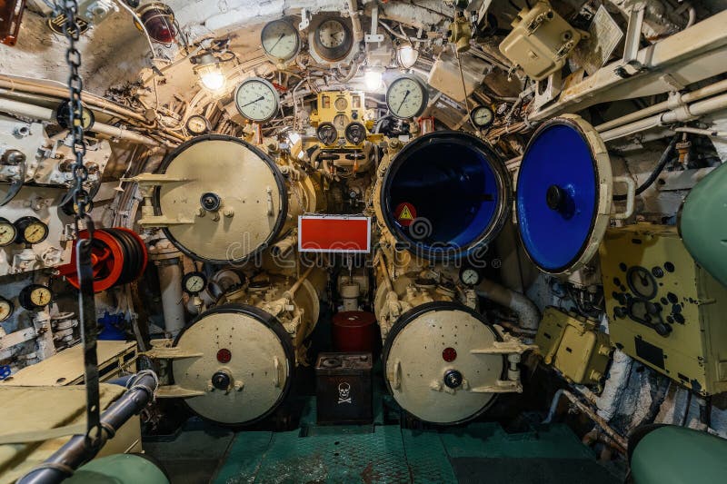 Torpedo Tubes Inside Military Submarine Stock Photo - Image of military ...