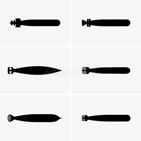 Torpedoes stock vector. Illustration of silhouette, torpedo - 72055924