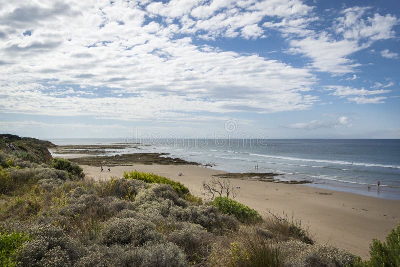 Torquay Beach, Victoria, Australia Stock Photo - Image of surf, rock ...