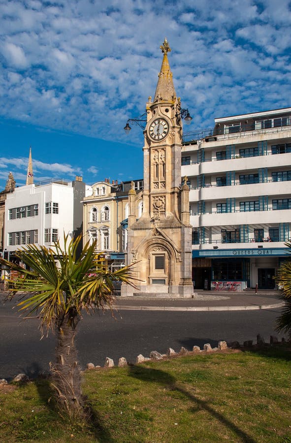 Torquay Town Clock editorial stock photo. Image of landmark - 58077018