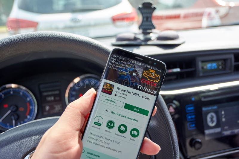 Torque PRO android app editorial stock photo. Image of speed - 126579468
