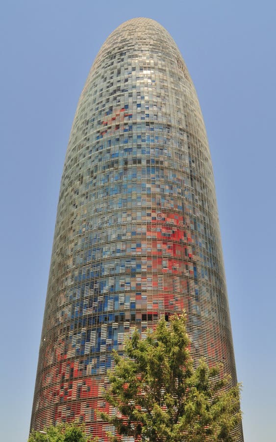 Torre Agbar, Barcelona editorial photography. Image of night - 21456502