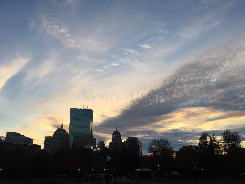 Torre De John Hancock Da Terra Comum De Boston Foto de Stock - Imagem ...