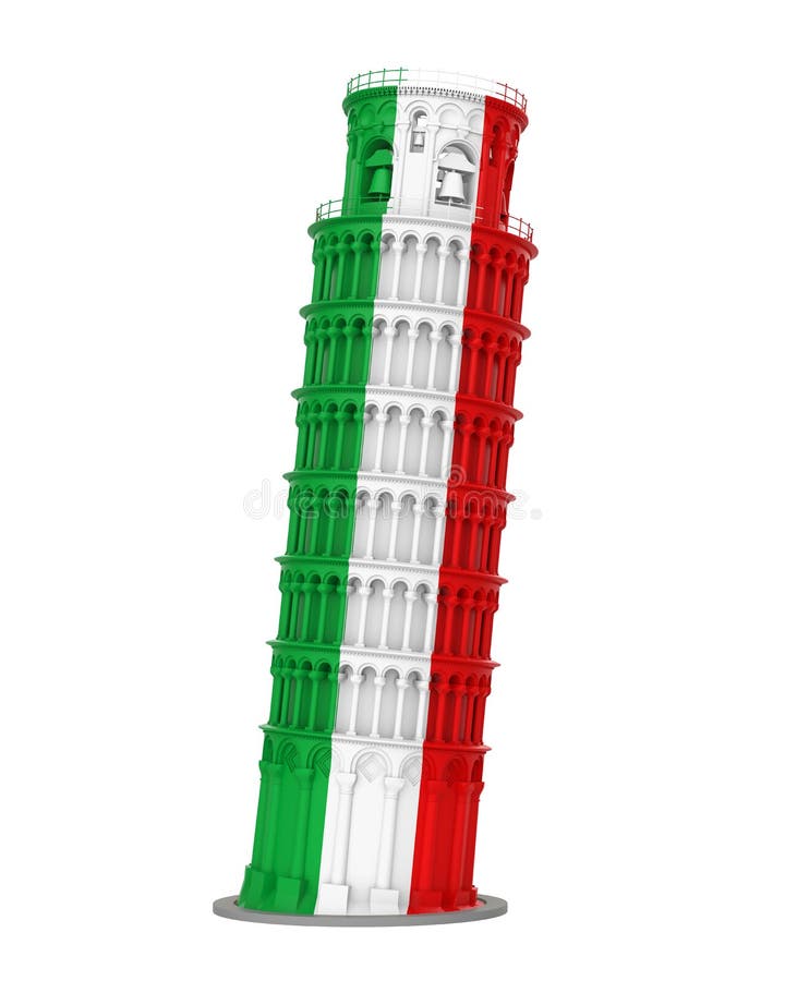 Torre De Pisa Que Se Inclina Con La Bandera Italiana Aislada Stock de ... Torre De Pisa Que Se Inclina Con La Bandera Italiana Aislada Stock de ...