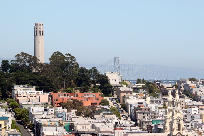 Torre De San Francisco Coit Imagen de archivo - Imagen de oriente ...