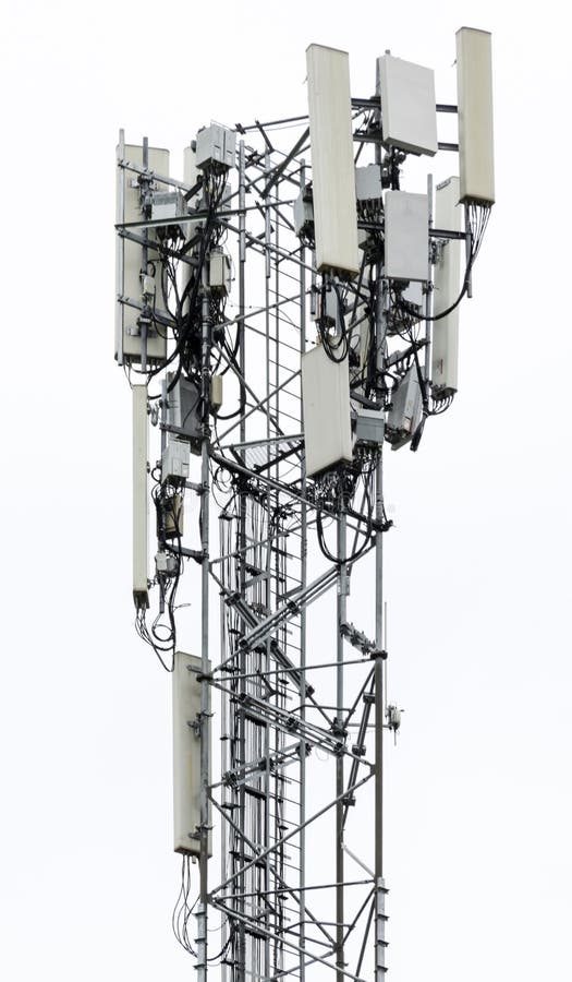 Torre De Telecomunicaciones Sobre Fondo Blanco Foto de archivo - Imagen ...