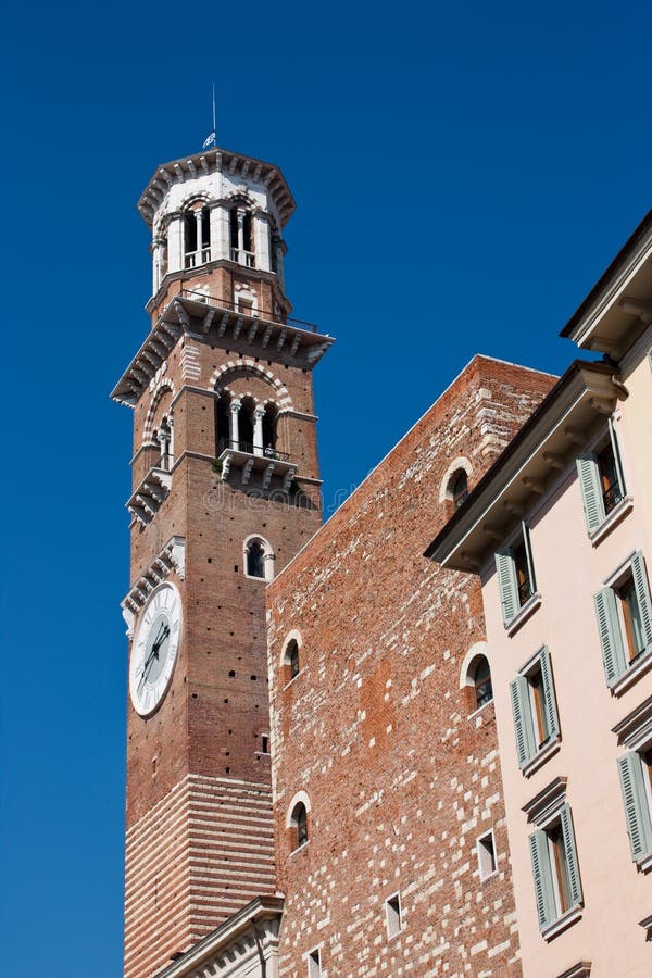 Torre Dei Lamberti (Lamberti Tower) Stock Image - Image of italy ...
