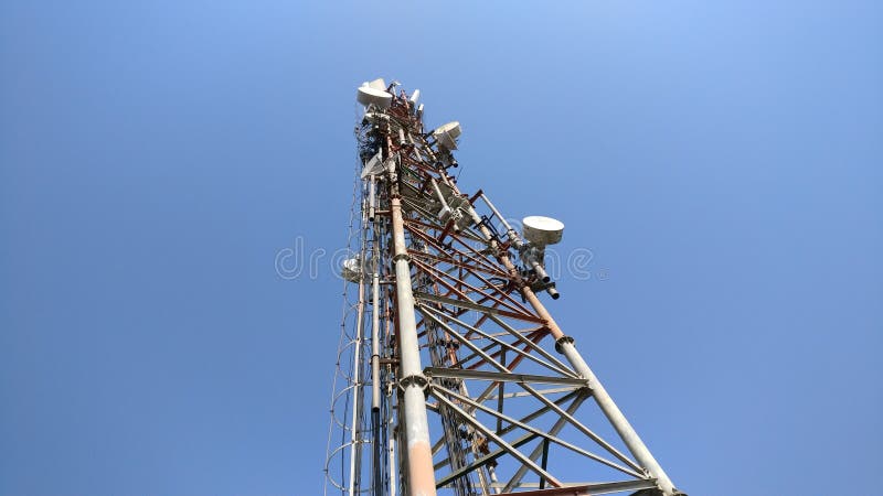 Torre De Rede Com Natureza Turva Foto de Stock - Imagem de manga ...