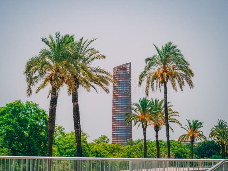 Torre Pelli Tower in Seville Spain Stock Image - Image of urban ...