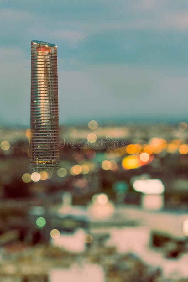 Torre Sevilla Skyscraper, Design by Cesar Pelli Stock Photo - Image of ...