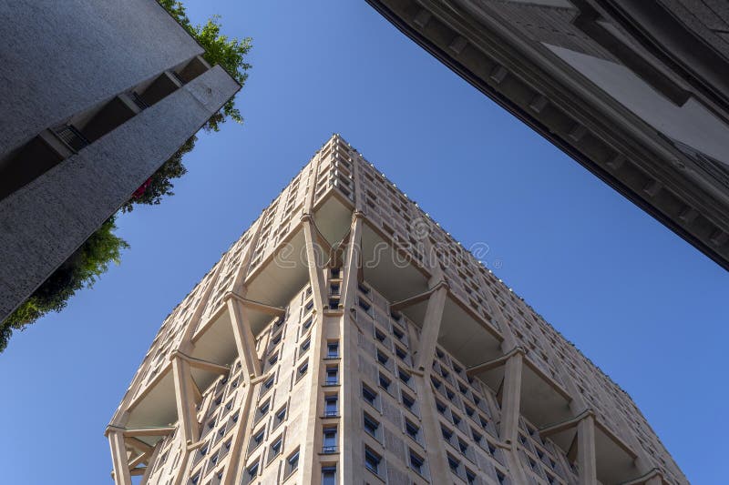 Torre Velasca (Velasca Tower) in Milan Stock Photo - Image of travel ...