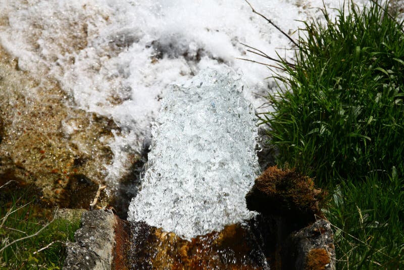 Torrent Flows into the River Stock Photo - Image of clear, source ...