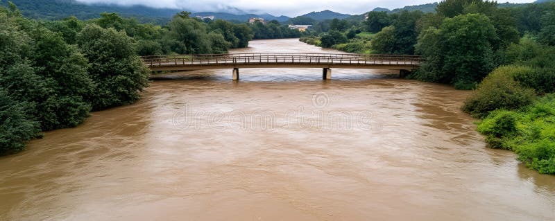 Torrential Rain Causes Muddy River Water To Overflow, Flooding Fields ...