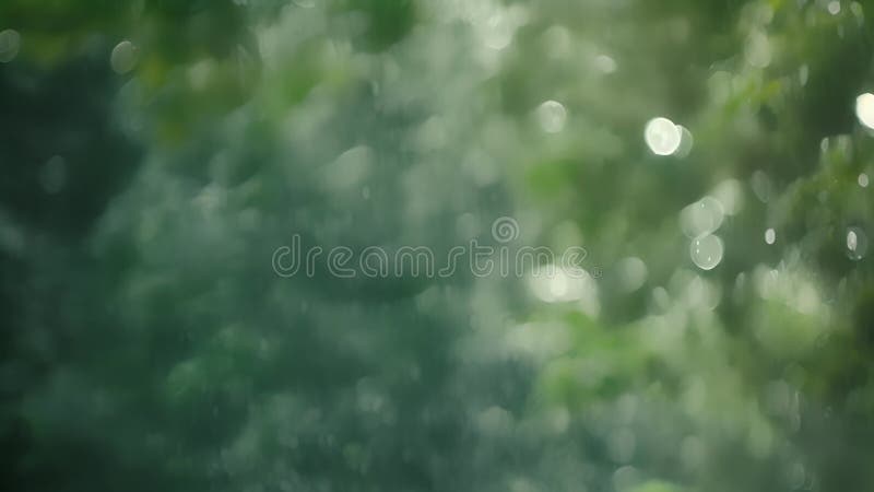 Rain Falling on Small Town Street with Lightning Flashing in the ...