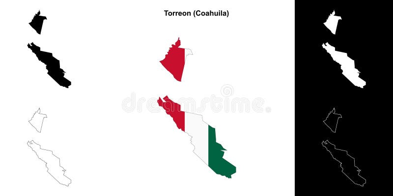 Torreon outline map stock vector. Illustration of tourism - 375810239