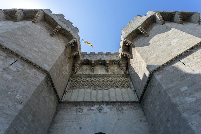 Torres De Serranos in Valencia Stock Photo - Image of architecture ...