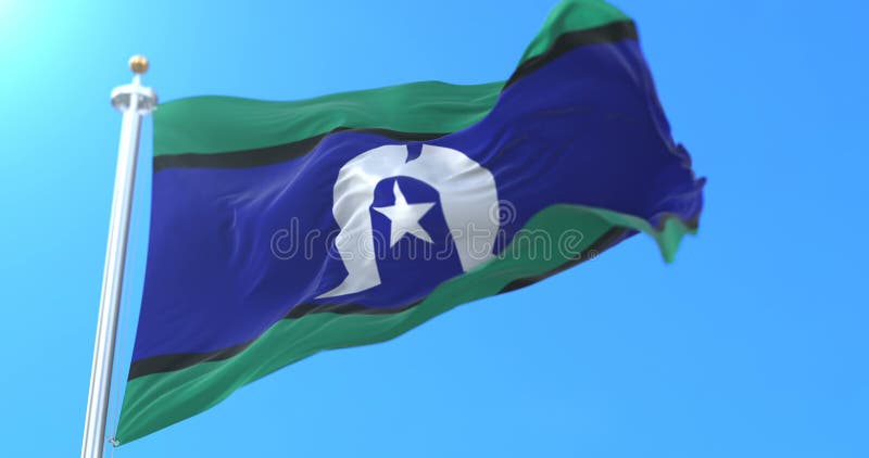 Torres Strait Islander Flag, Australia. Loop Stock Video - Video of ...
