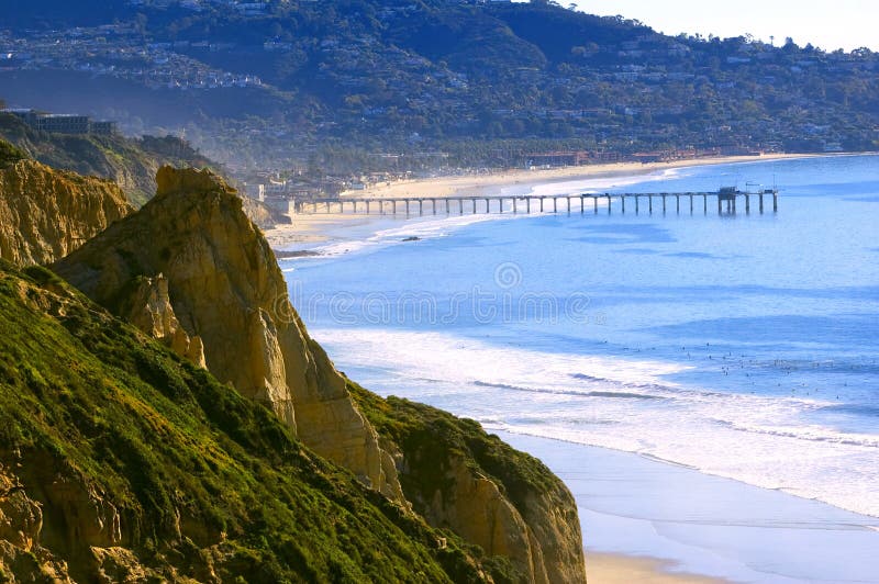 Torrey Pines Beach (Southern California) Stock Image - Image of houses ...