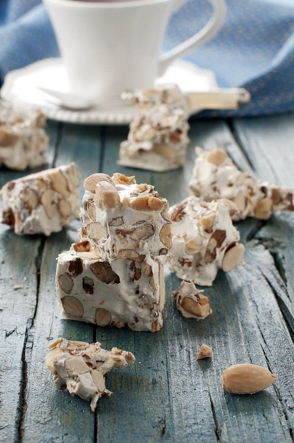 Torrone stock image. Image of tasty, blue, nougat, ingredient - 25832013