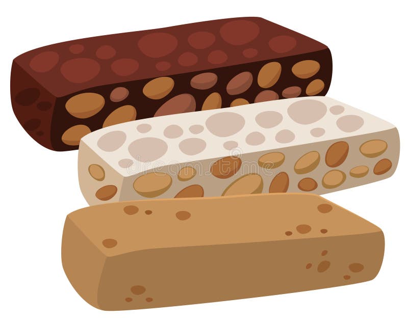 Torrone Nougat Traditional Spanish Sweets Vector Illustration Stock ...