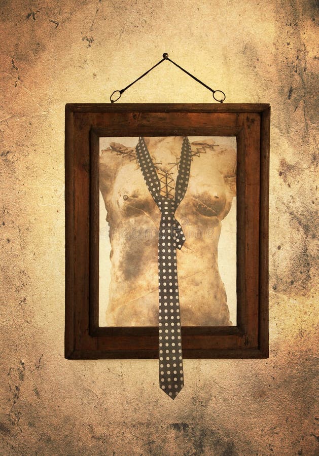 Torso in wooden frame stock photo. Image of border, antique - 23519254