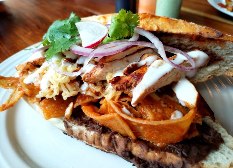 Torta de chilaquiles stock photo. Image of chilaquil - 275655092