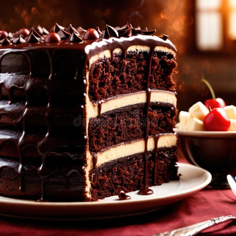 Torta De Comida De Devilrsquo Popular Pastel De Postre Dulce Stock de ...