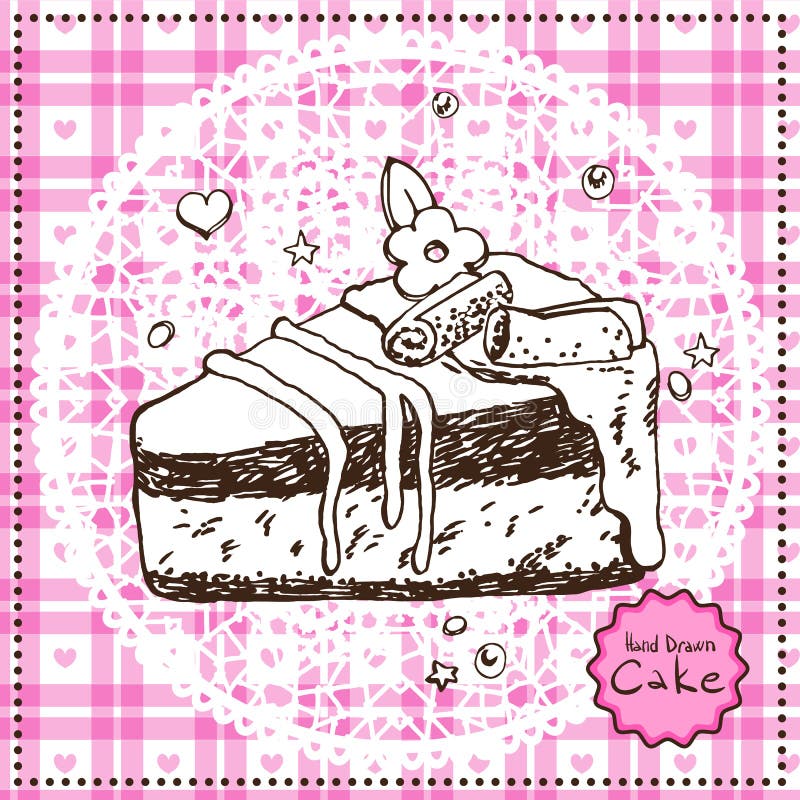Torta Dibujada Mano. Ejemplo Del Vector. Ilustración del Vector ...