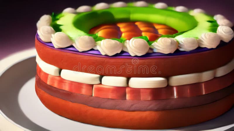 Torta Food Dish Animation. Generative AI. Stock Video - Video of baked ...