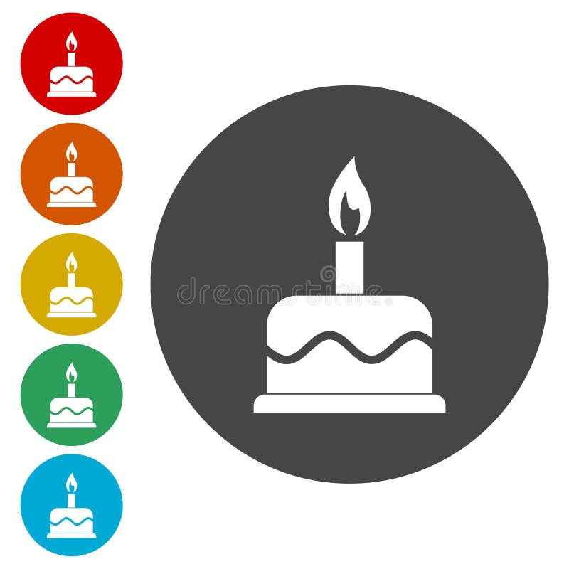 Torta - Iconos Del Vector Fijados Con La Sombra Larga Ilustración del ...