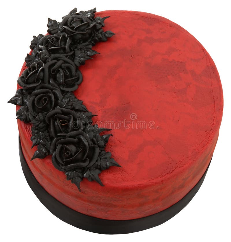 Torta Rossa Di Goth Del Velluto Fotografia Stock - Immagine di decorato ...