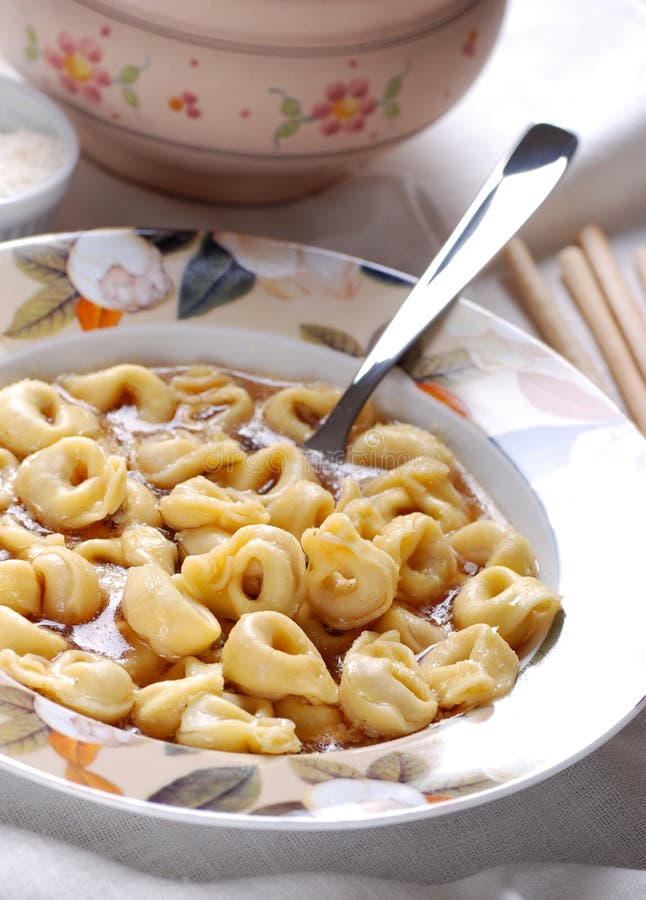 Tortellini in broth stock photo. Image of typical, traditional - 26844950