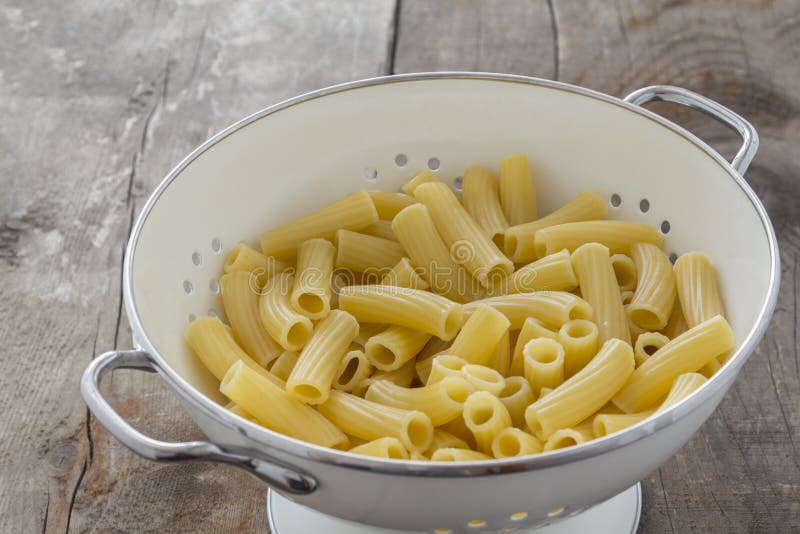 Tortiglioni Pasta in a Sieve Stock Image - Image of sieve, kitchen ...