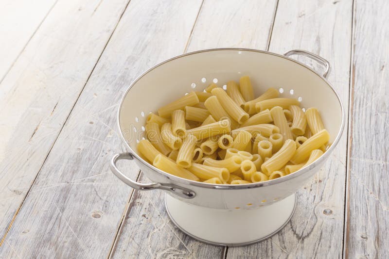 Tortiglioni Pasta in a Sieve Stock Image - Image of preparation ...