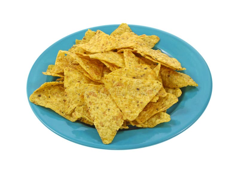 Tortilla Chips on Colorful Dish Stock Photo - Image of delicious, food ...