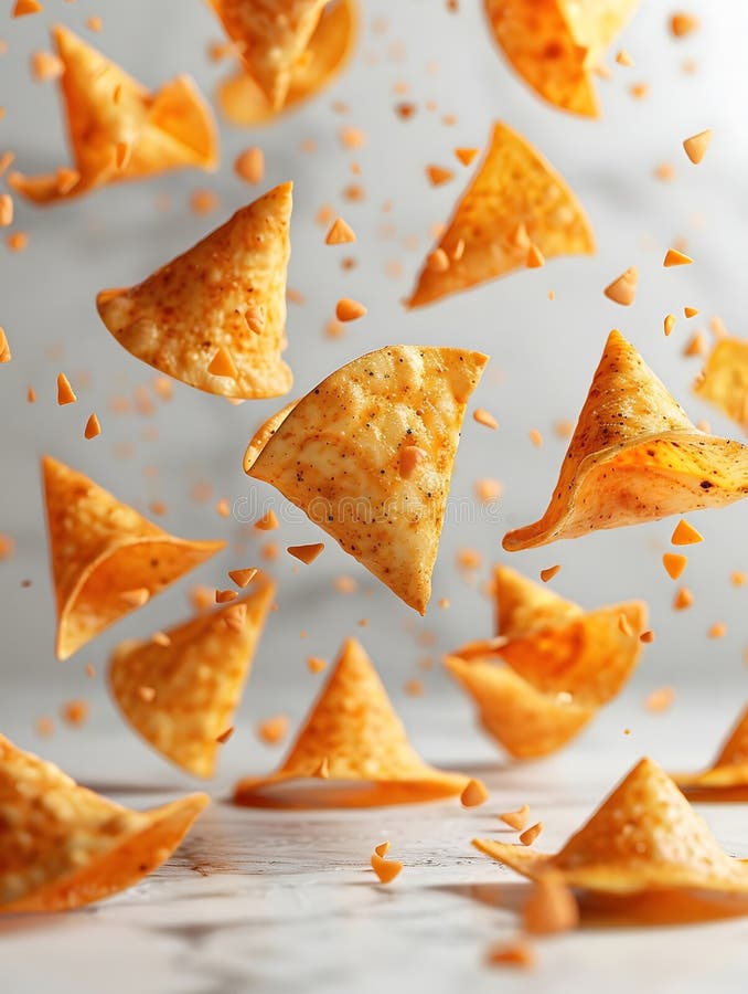 Tortilla Chips Floating in Air Stock Illustration - Illustration of ...