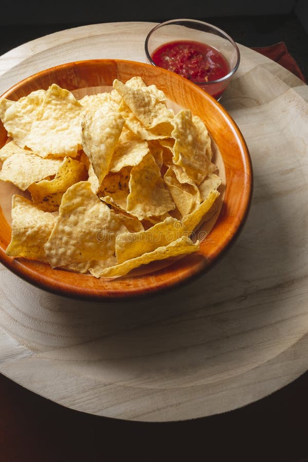 Tortilla Chips Salsa stock image. Image of restaurant - 226983283