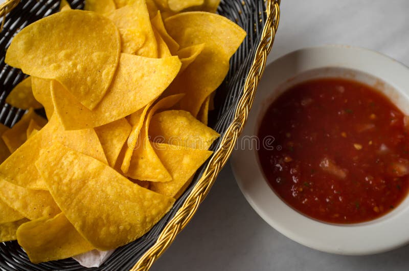 Tortilla Chips Salsa stock photo. Image of salsa, crunchy - 72307006