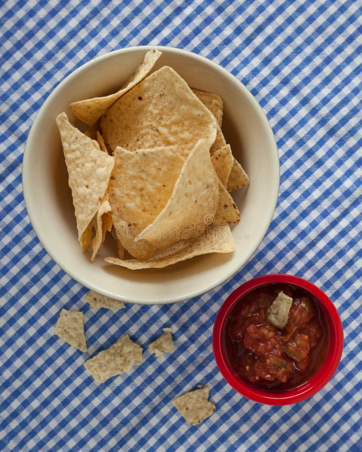 Tortilla Chips with a Side of Salsa Stock Image - Image of pieces, food ...
