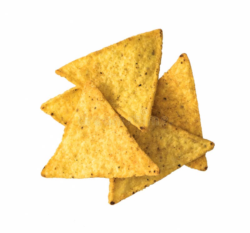 Tortilla Chips on White Background Stock Photo - Image of flour, crisp ...