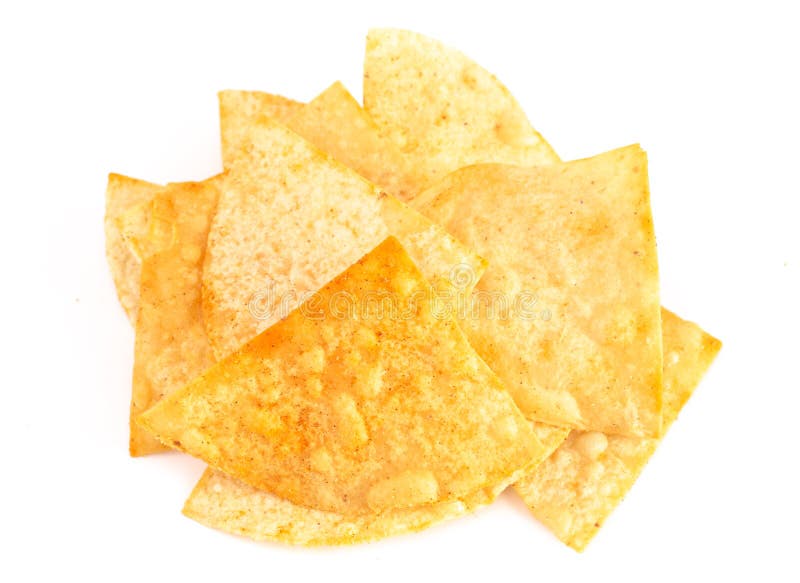 Tortilla Chips on a White Background Stock Image - Image of mexican ...