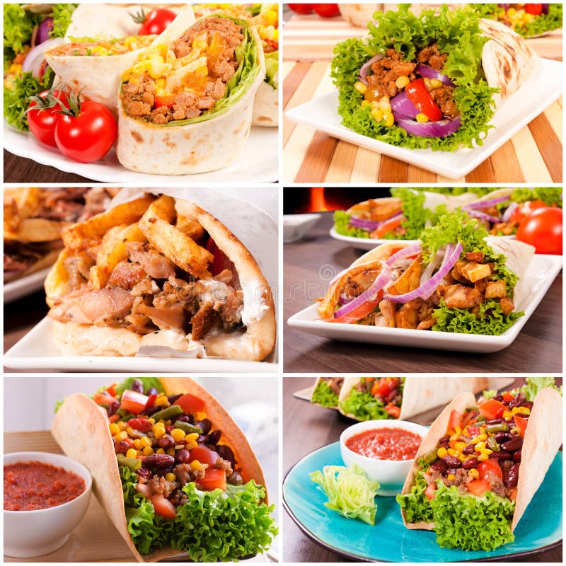 Mexican food collage stock photo. Image of lunch, dishes - 8323542