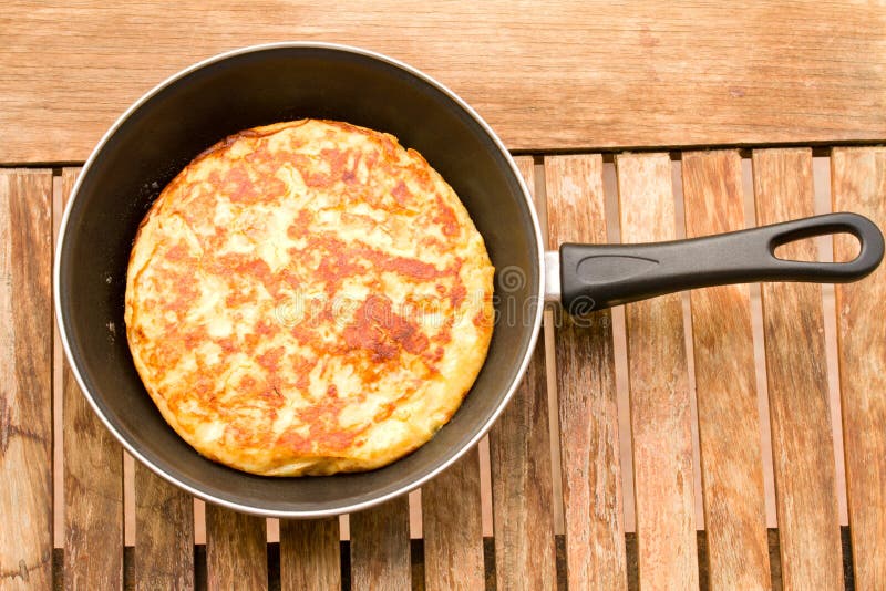 Tortilla in pan stock image. Image of delicious, omelet - 28588541