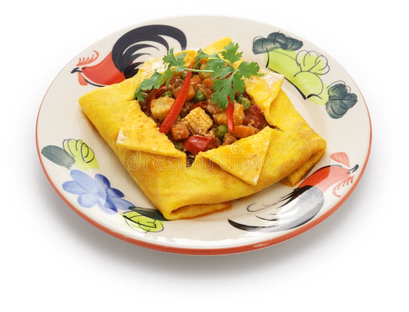 Tortilla rellena thai imagen de archivo. Imagen de rellenado - 252542411
