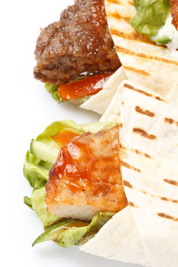 Tortilla wrap stock image. Image of chicken, beef, avocado - 13478859