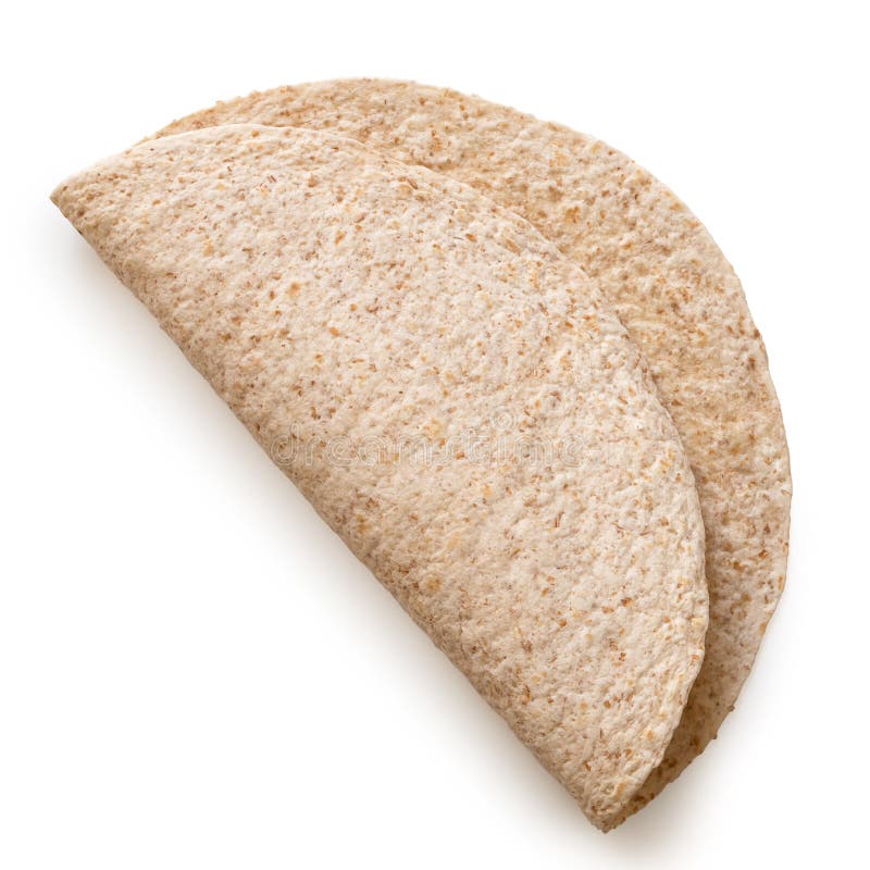 Plain Tortilla Wrap Isolated on White. Stock Image - Image of isolated ...