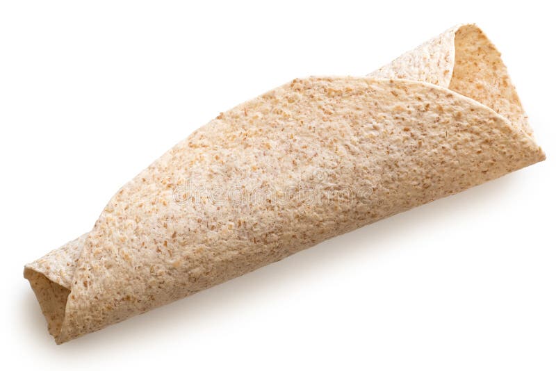 Plain Tortilla Wrap Isolated on White. Stock Image - Image of isolated ...