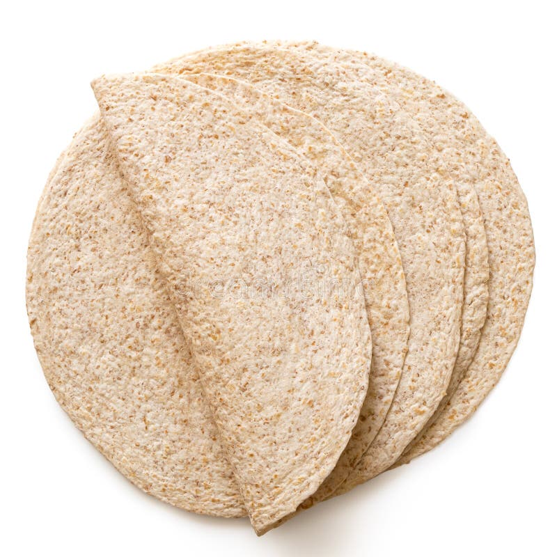 Plain Tortilla Wrap Isolated on White. Stock Image - Image of isolated ...