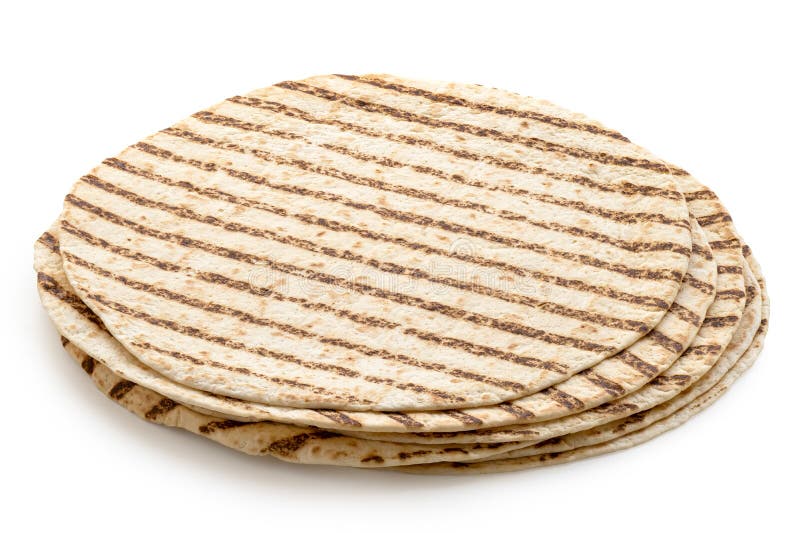 Plain Tortilla Wrap Isolated on White. Stock Image - Image of isolated ...